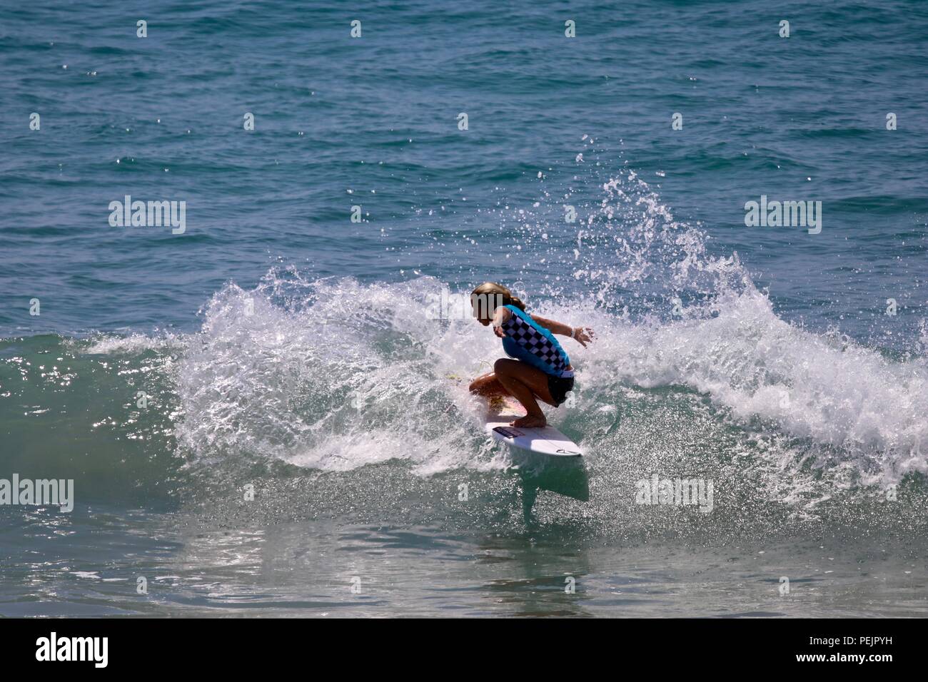 Coco Ho competing in the US Open of Surfing 2018 Stock Photo - Alamy