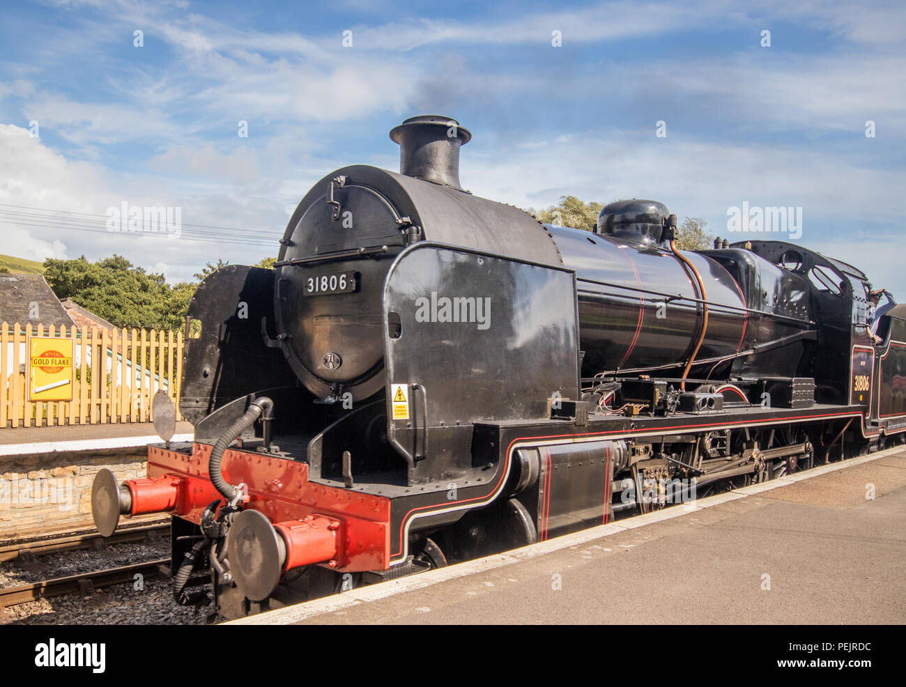 Corfe Castle train station, Swanage Railway, near Wareham, Dorset, UK ...