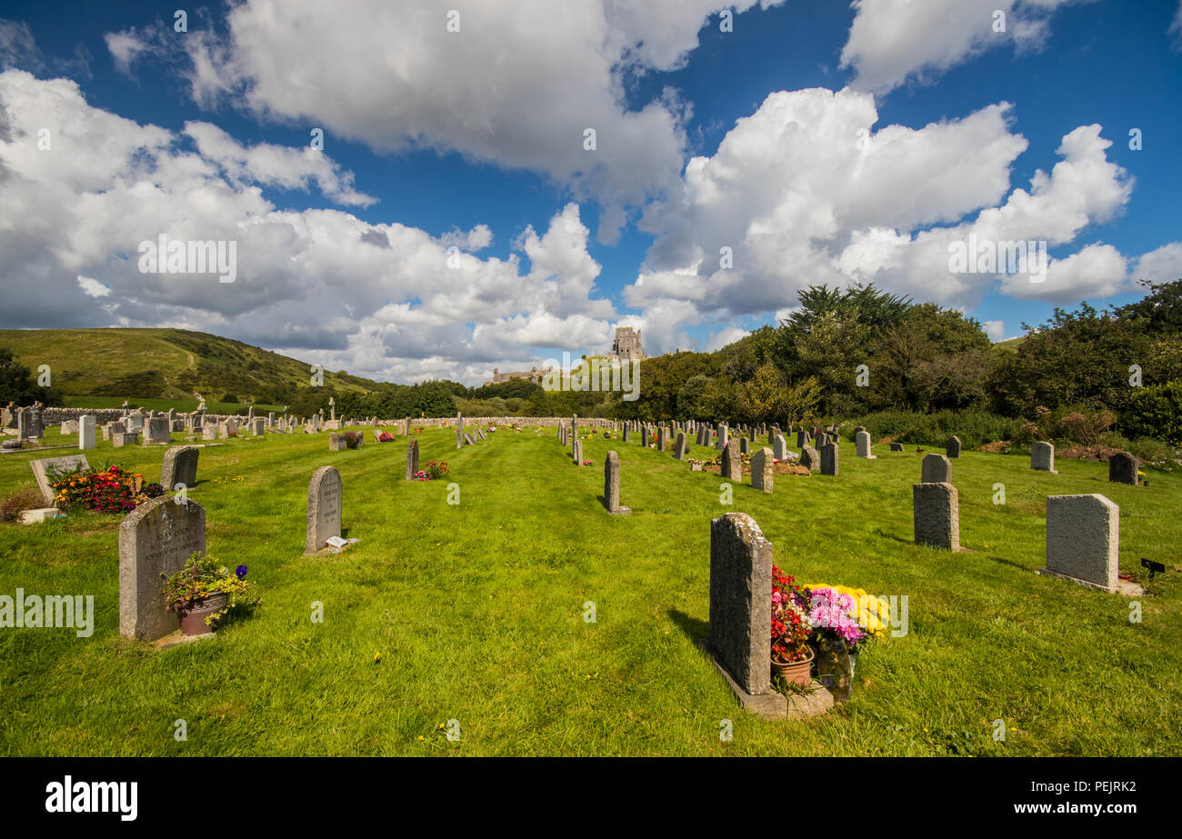 God's Acre cemetery at Corfe Castle near Wareham, Dorset, UK Stock ...