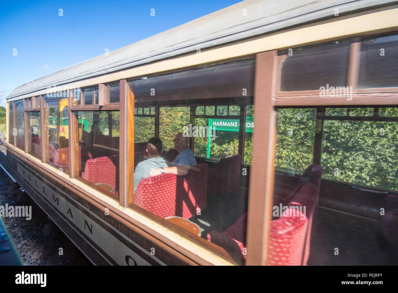 Pullman train carriage on the Swanage Railway, Harman's Cross, Dorset ...