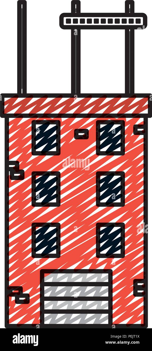 doodle building construction commercial urban structure Stock Vector ...