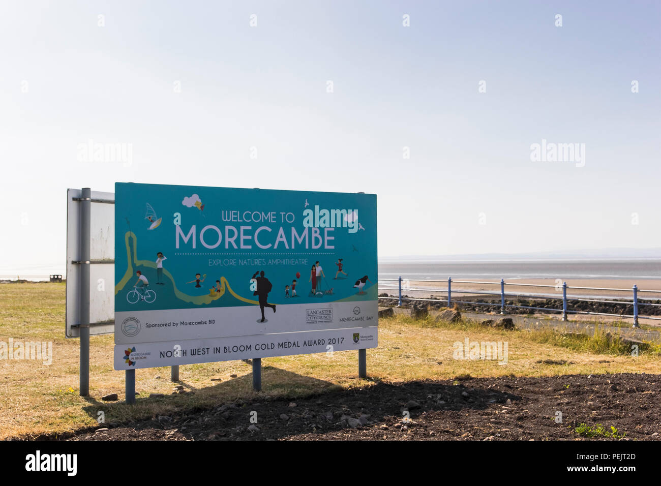 Morecambe sign at the seaside resort in Lancashire, UK Stock Photo - Alamy