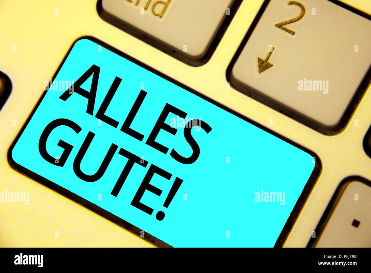 Text sign showing Alles Gute. Conceptual photo german translation all ...