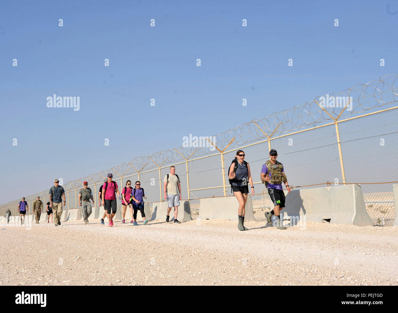 Members of Al Udeid Air Base, Qatar, participate in the Fallen ...