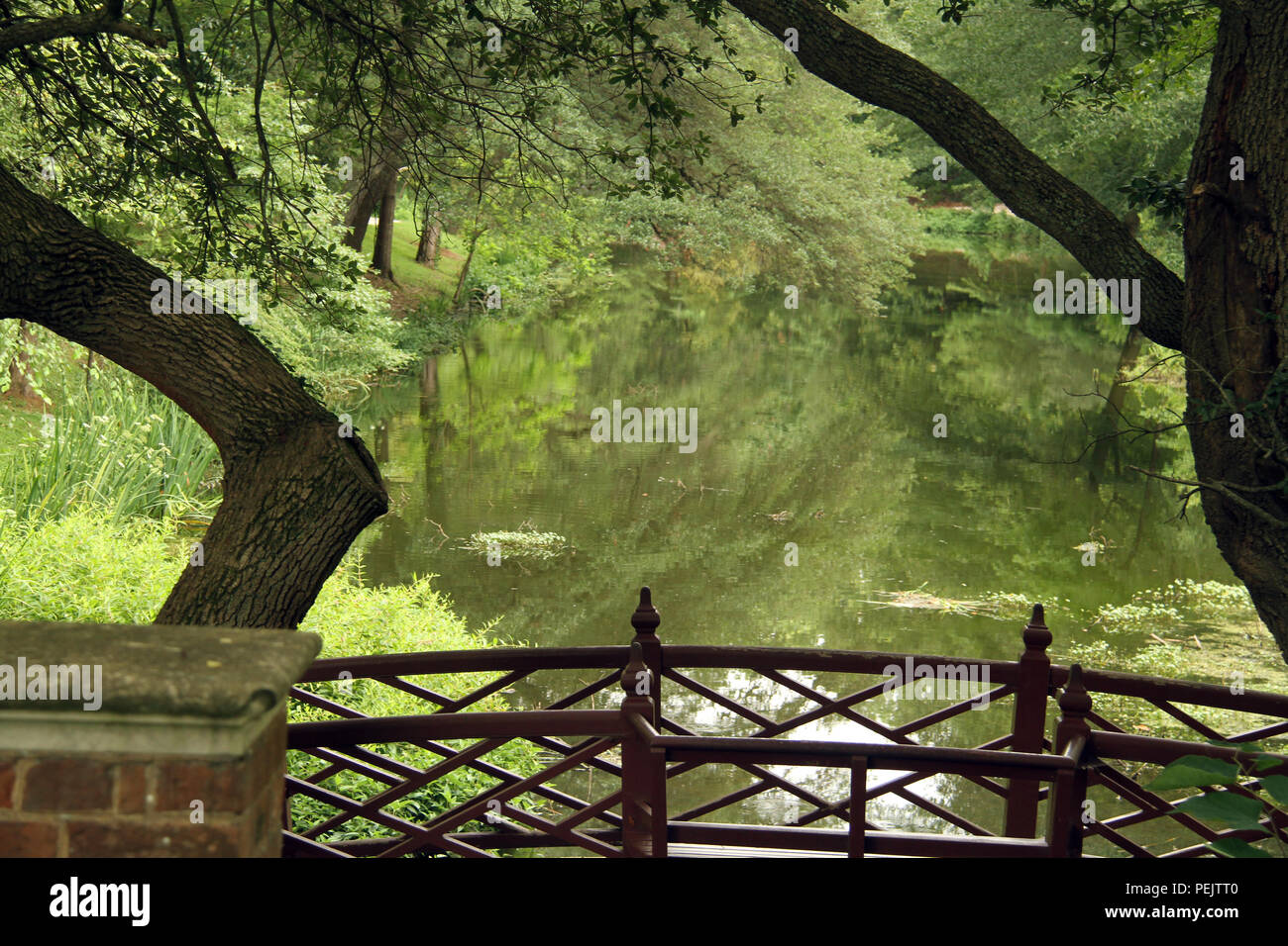 Small bridge over stream in Colonial Williamsburg, Virginia, USA Stock ...