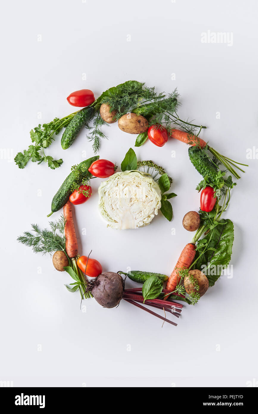 vegetables on white background, spiral shape Stock Photo - Alamy