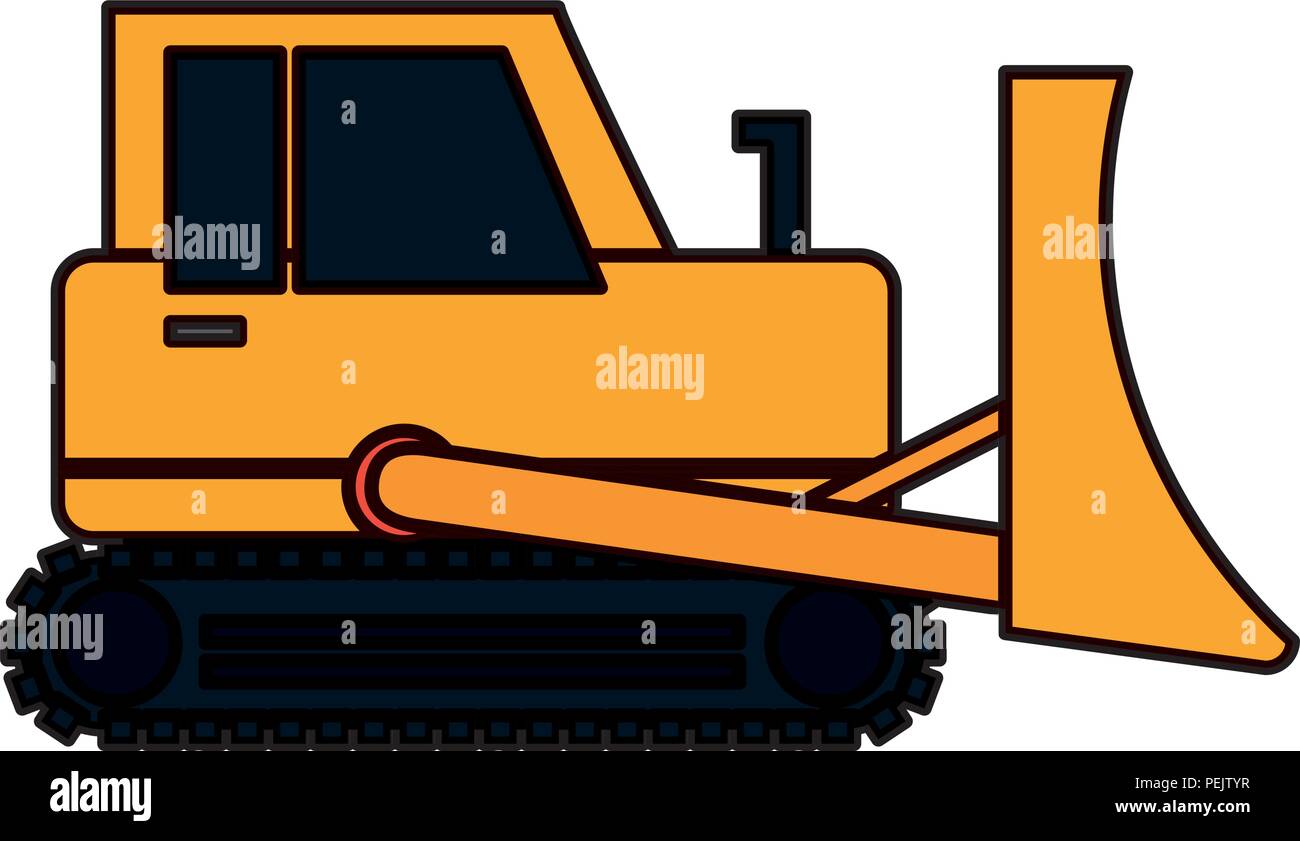 color bulldozer equipment service industry repair Stock Vector Image ...