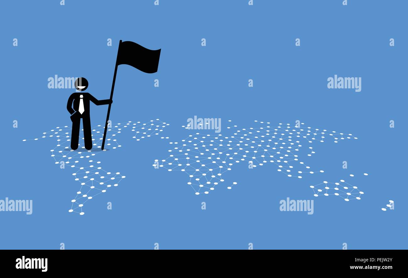 Vector artwork illustration depicts the concept of business expansion ...