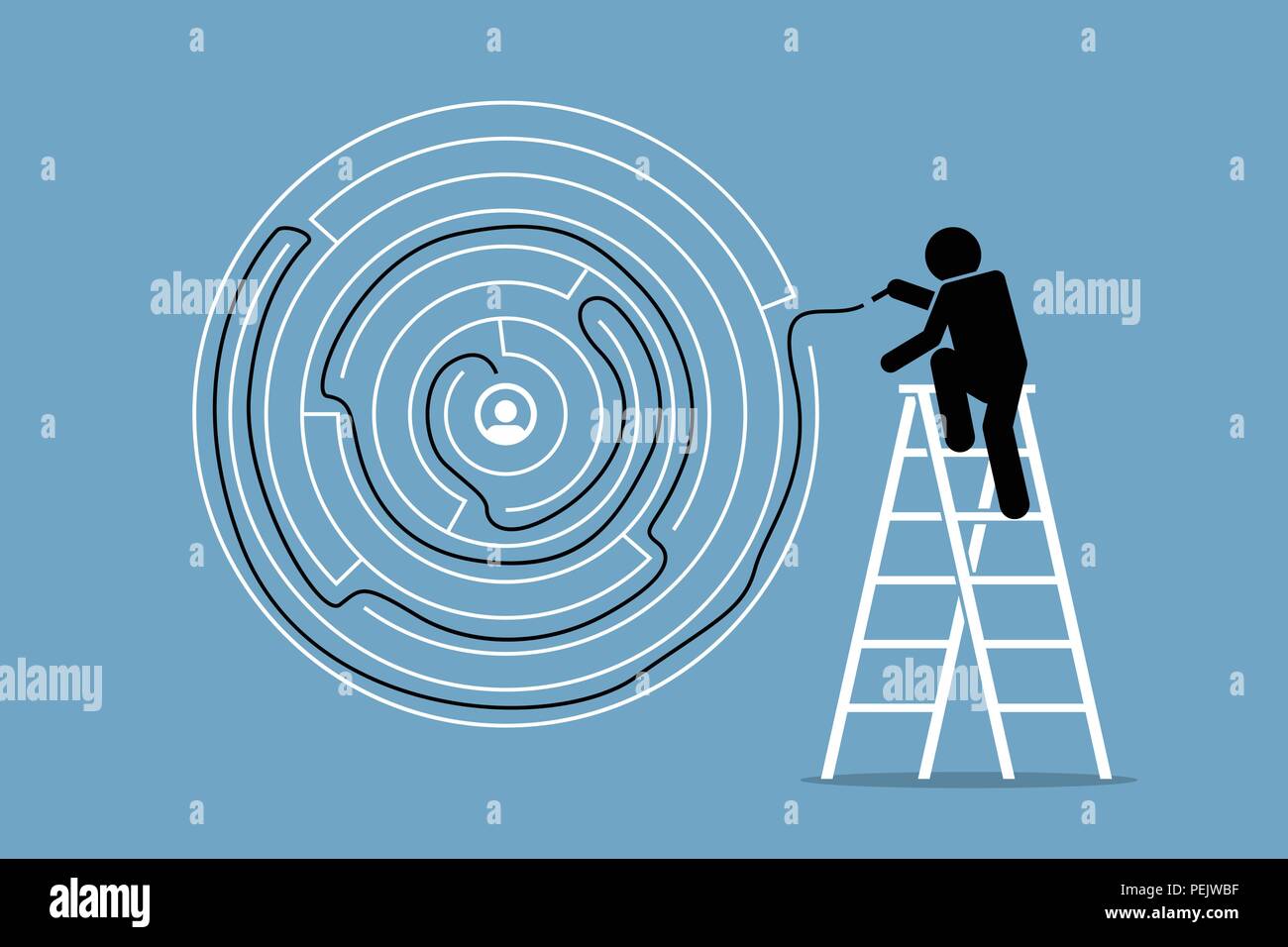 Vector artwork depicts the concept of problem solving, intelligent, and ...