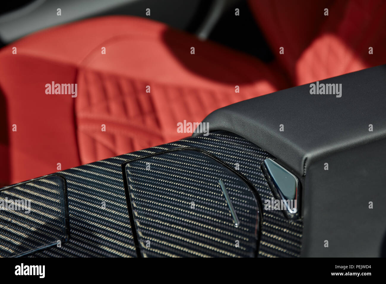 Leather armchair and armrest of a luxury car Stock Photo - Alamy