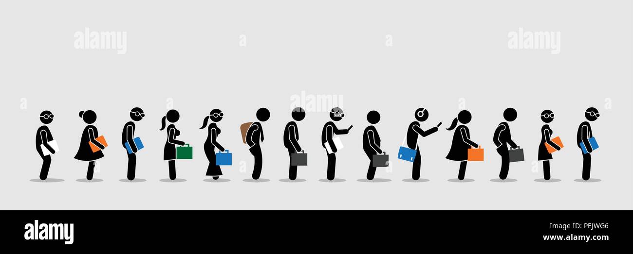 Vector artwork depicts the concept of job interview and office ...