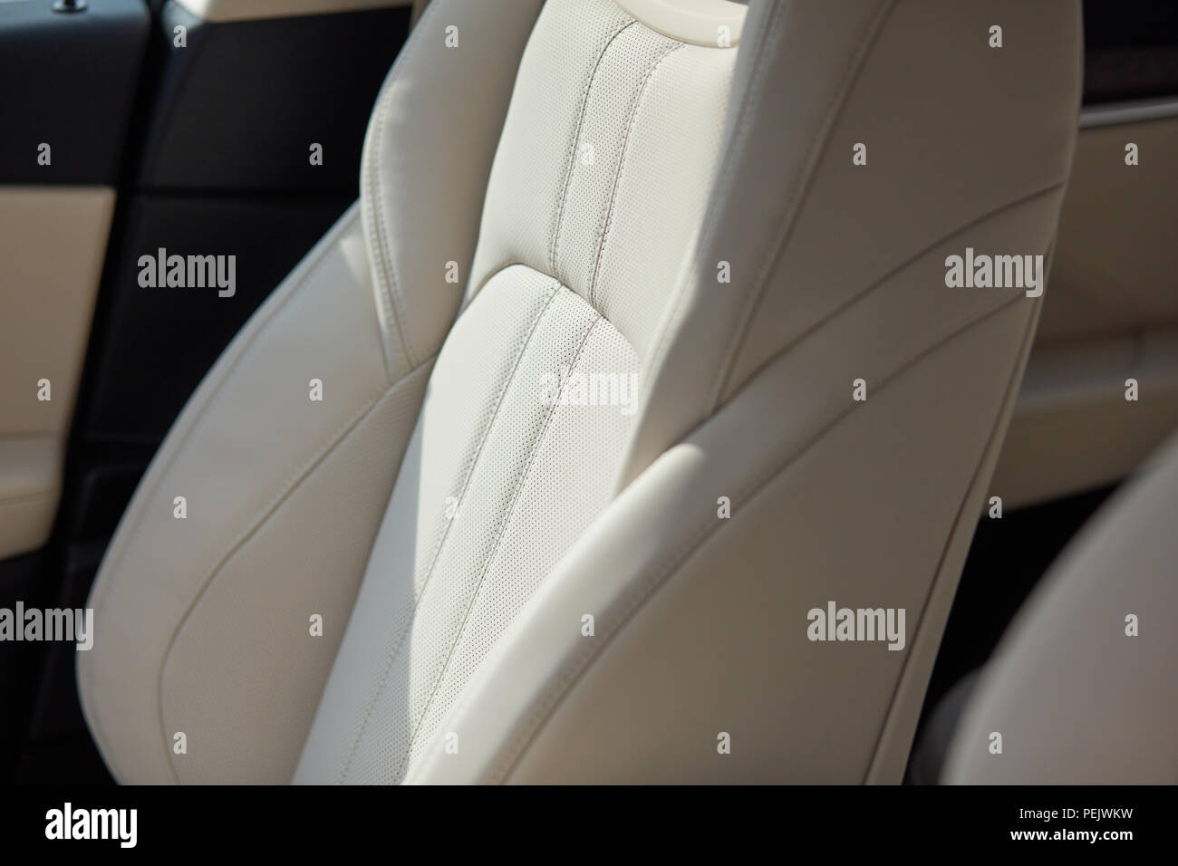 Leather armchair of a luxury car Stock Photo - Alamy
