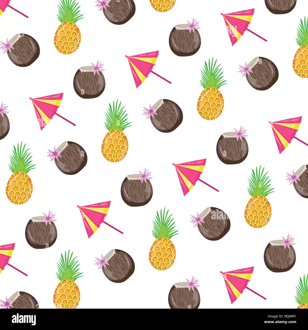 Coconut pineapple smoothie Stock Vector Images - Alamy
