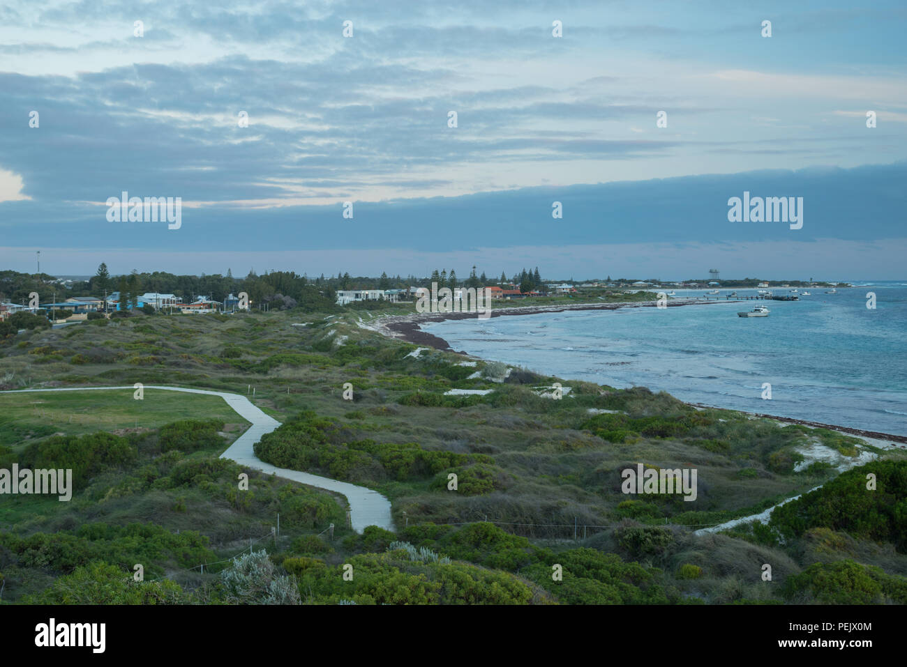 Sand dunes and the beach near Lancelin, Perth, Western Australia, WA ...