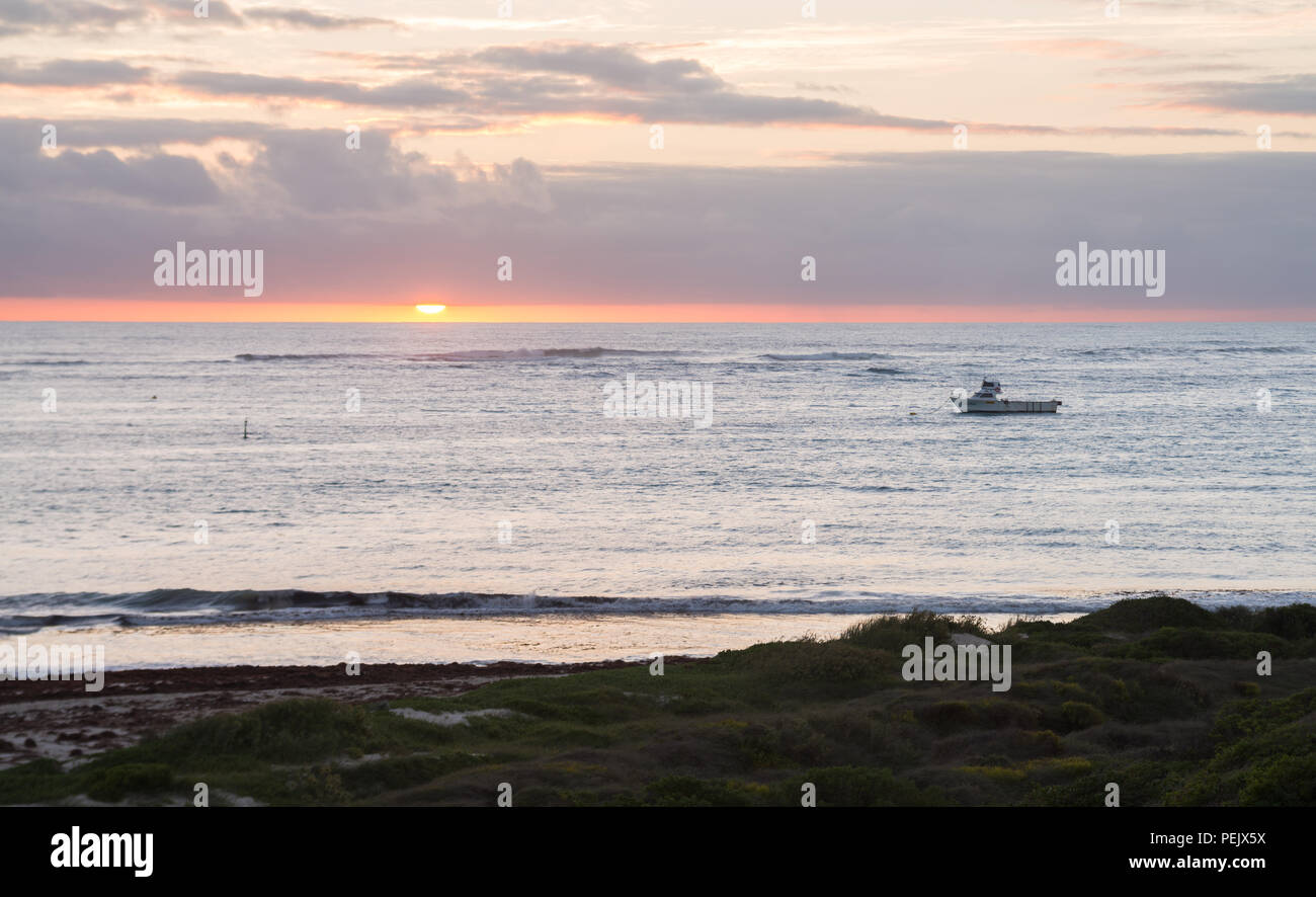 Sand dunes and the beach near Lancelin, Perth, Western Australia, WA ...