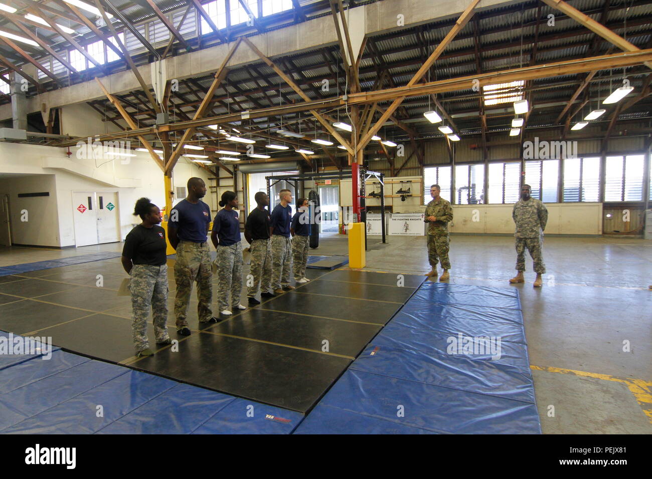 Lt. Col. Todd J. Allison, talks with 8th Theater Sustainment Command ...
