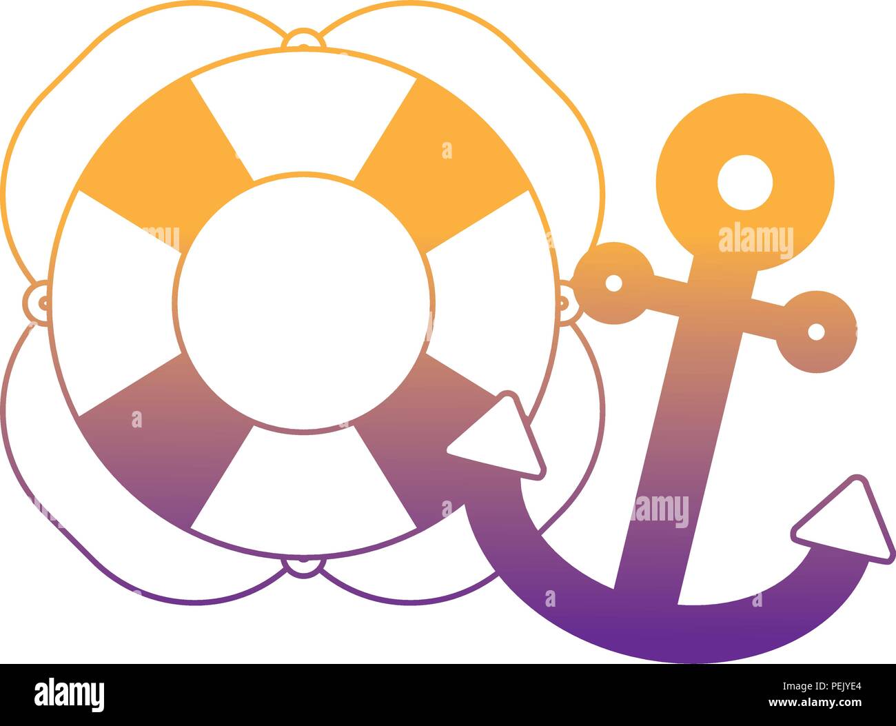 pool float and anchor over white background, vector illustration Stock ...