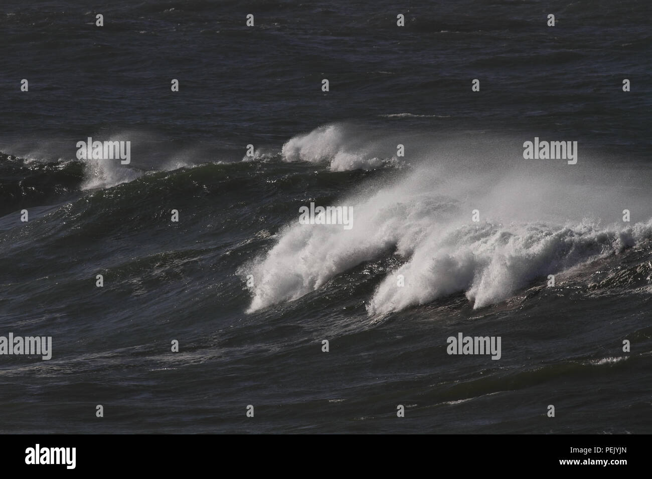 Big Atlantic waves in the Portuguese coast photographed from above ...