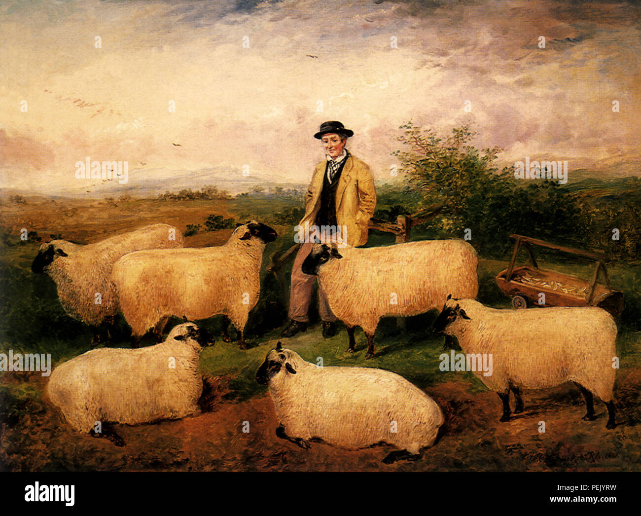 Shepherd flock painting hi-res stock photography and images - Alamy
