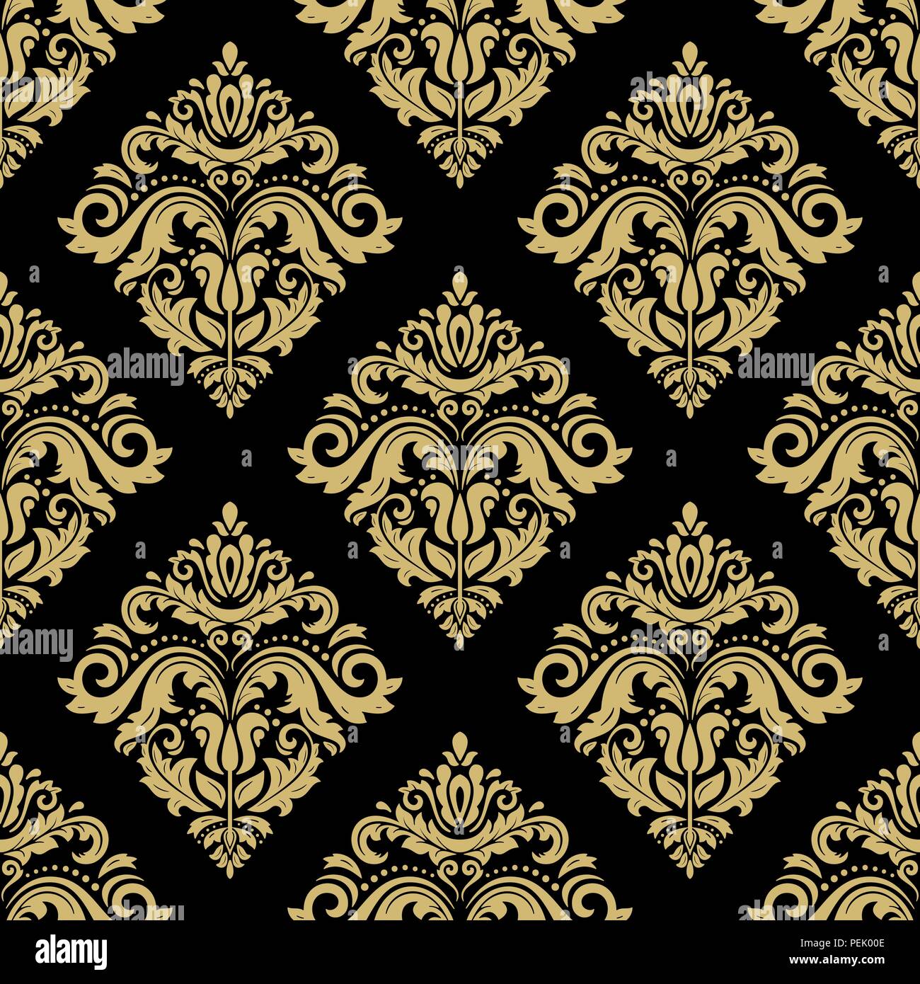 Classic Seamless Vector Black and Golden Pattern Stock Vector Image ...