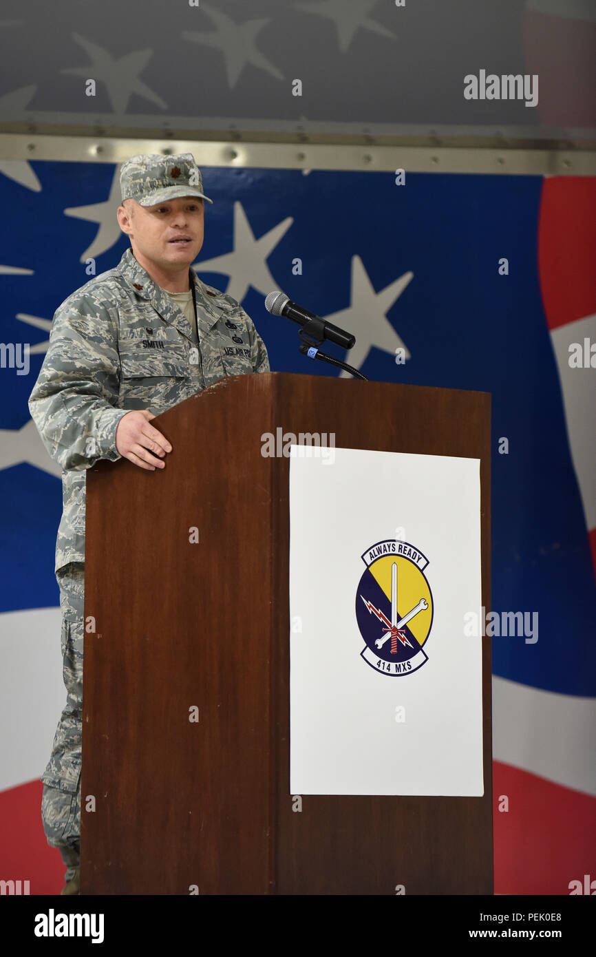 Maj. Paul Smith, 414th Maintenance Squadron incoming commander ...
