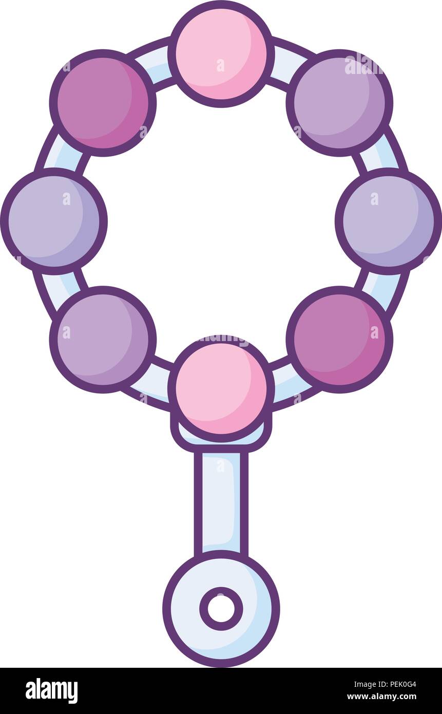 baby rattle toy over white background, vector illustration Stock Vector ...
