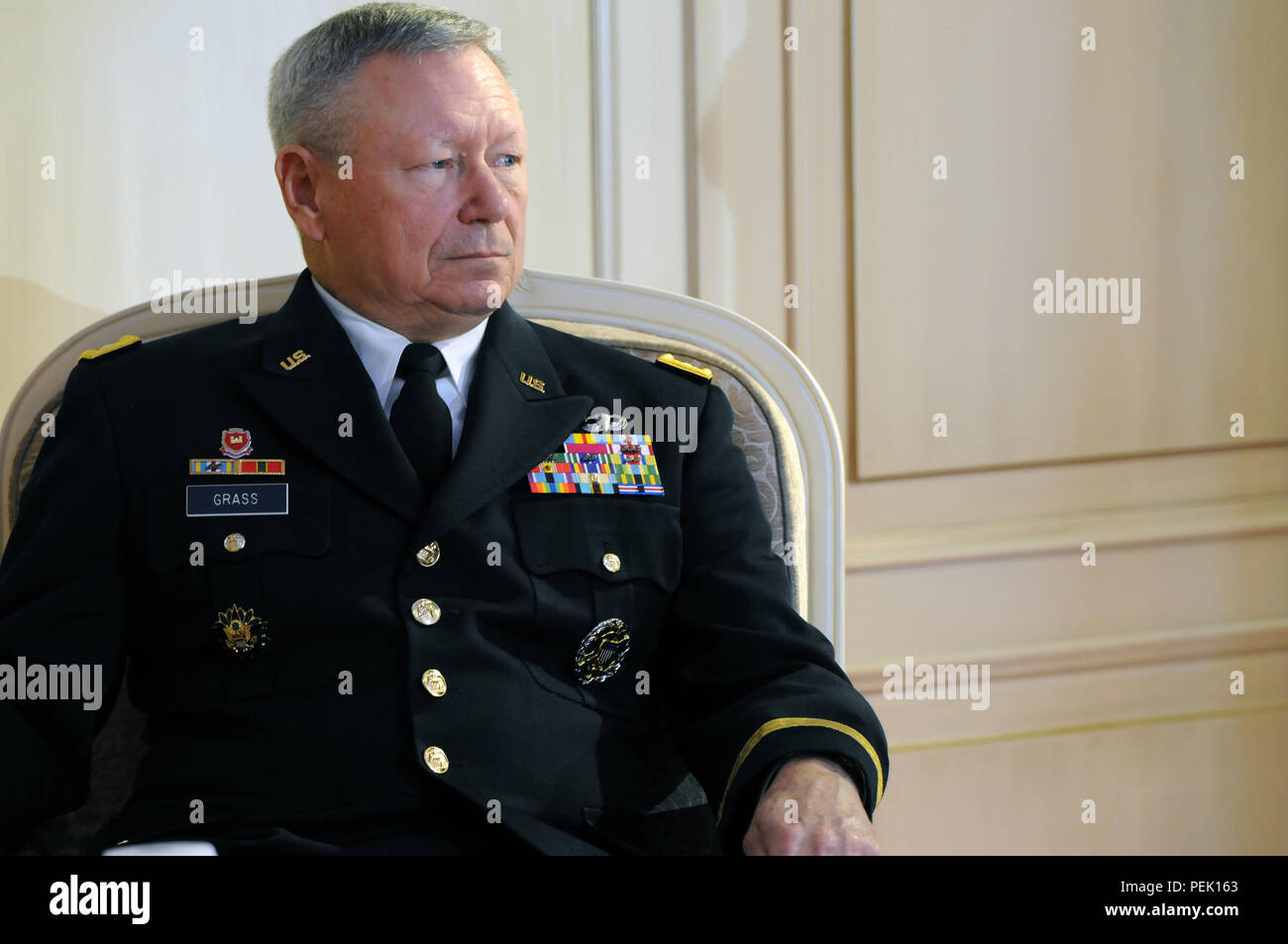 Army Gen. Frank Grass, chief, National Guard Bureau, at the Germia Hill ...