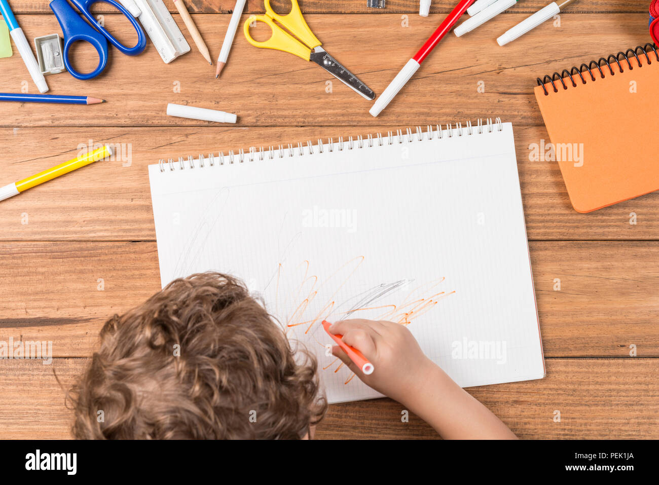 Child scribbling notebook hi-res stock photography and images - Alamy
