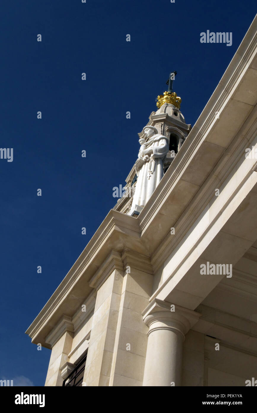 Perspective of the sanctuary of our lady of Fatima in a beautiful sunny ...