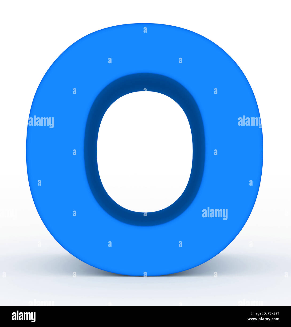 letter O 3d blue isolated on white - 3d rendering Stock Photo - Alamy