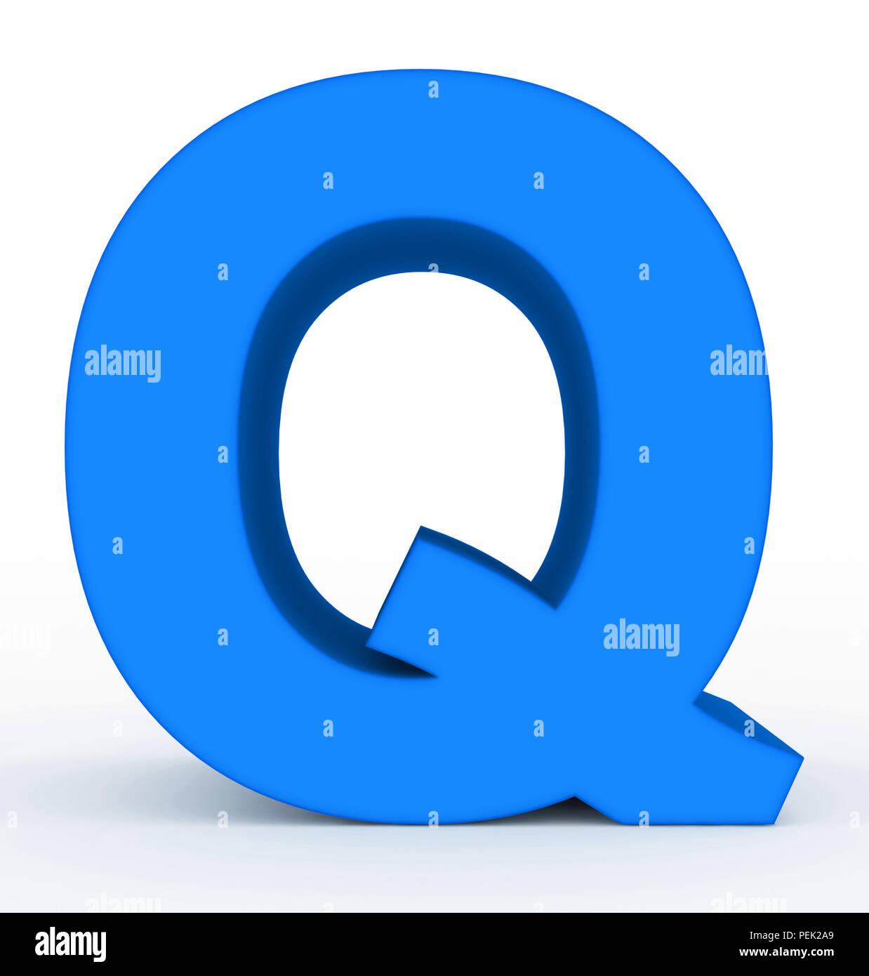 letter Q 3d blue isolated on white - 3d rendering Stock Photo - Alamy