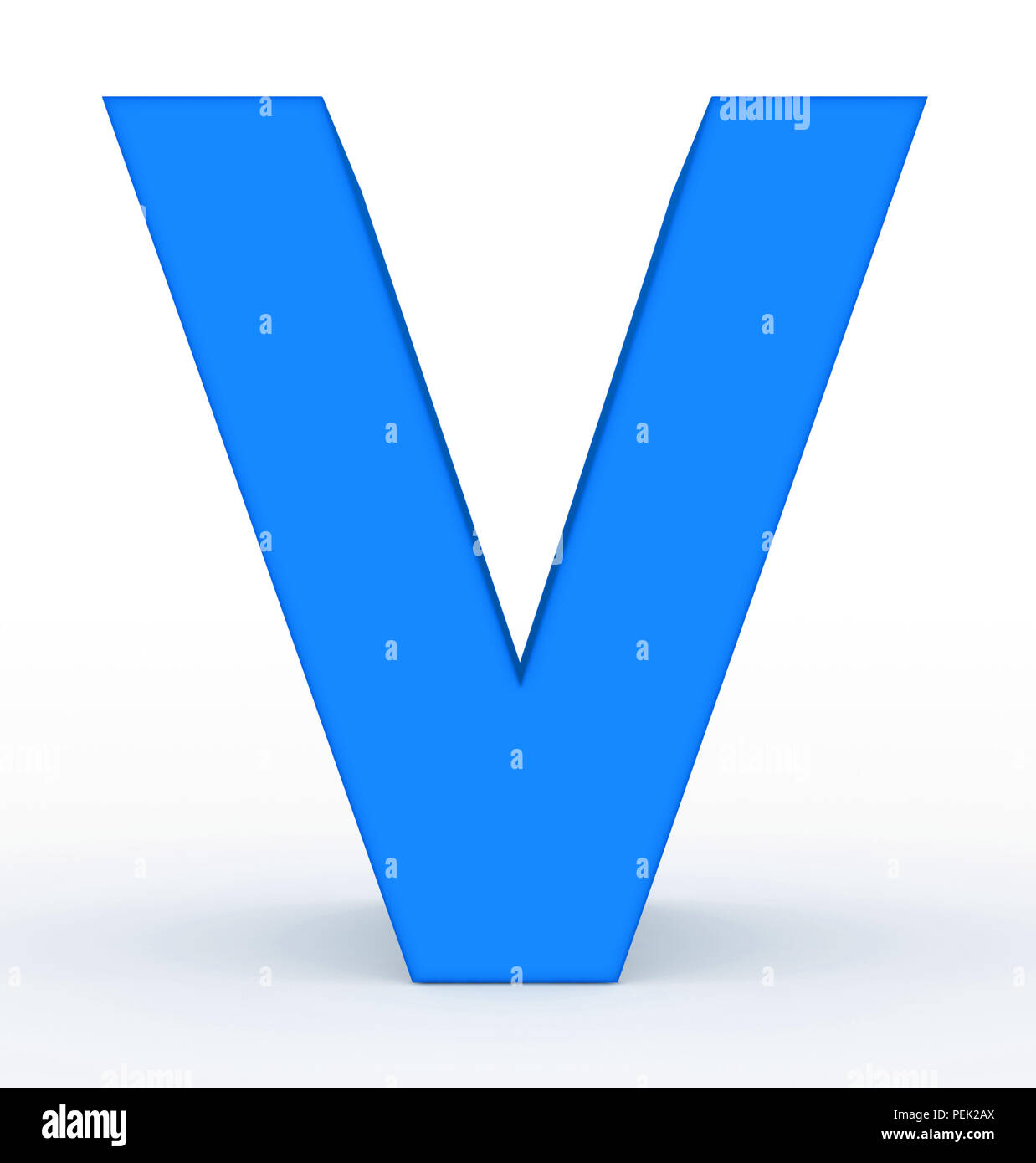 letter V 3d blue isolated on white - 3d rendering Stock Photo - Alamy
