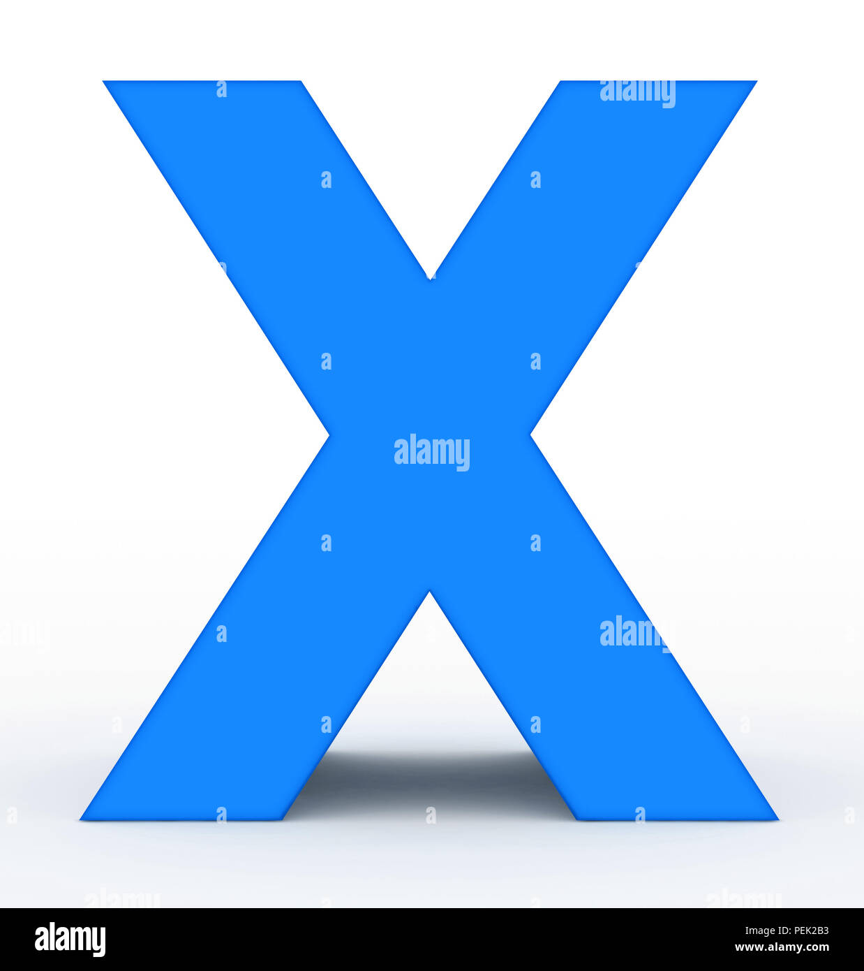 letter X 3d blue isolated on white - 3d rendering Stock Photo - Alamy