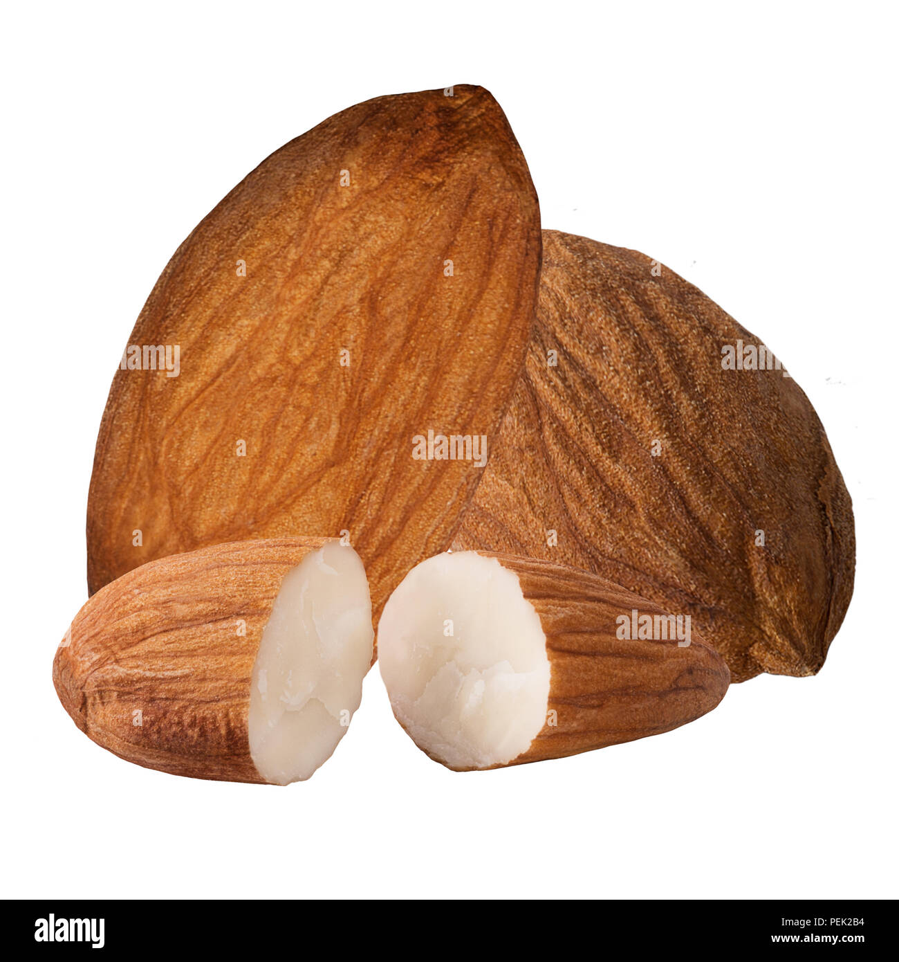 Isolated nuts. Almond nuts isolated on white background with clipping ...