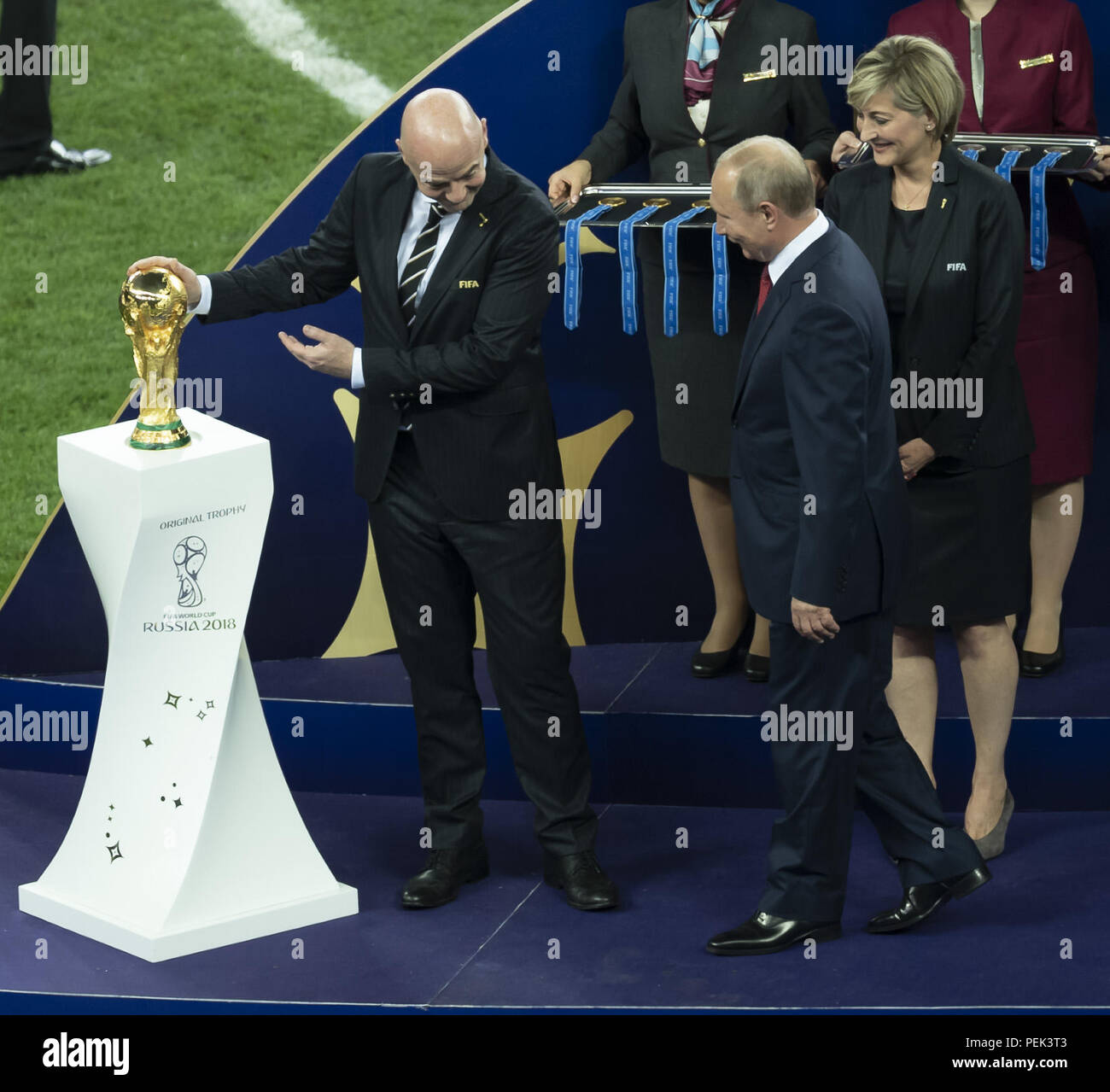 2018 FIFA World Cup Final: France v Croatia Featuring: Gianni Infantino ...