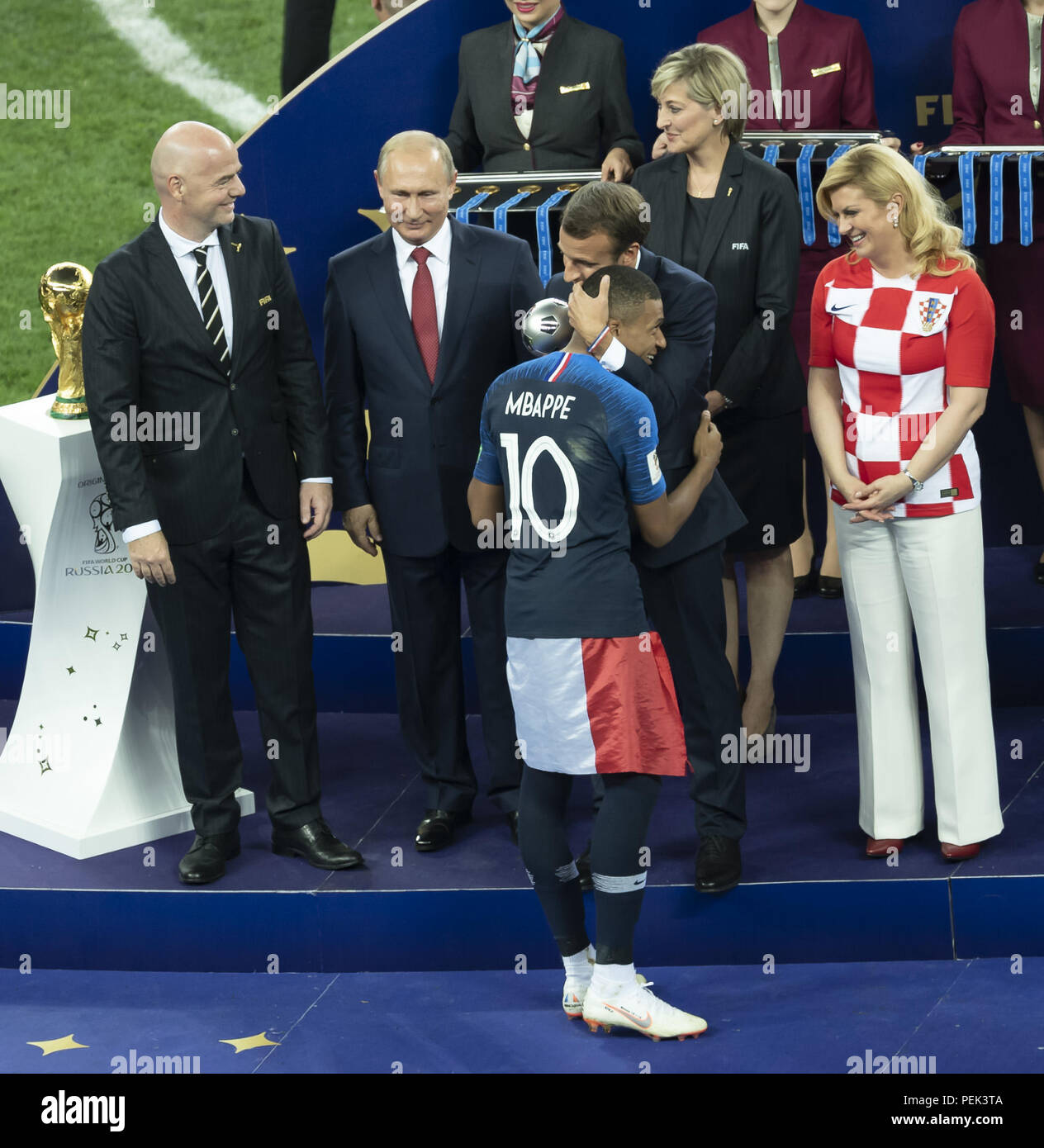 2018 FIFA World Cup Final: France v Croatia Featuring: Gianni Infantino ...