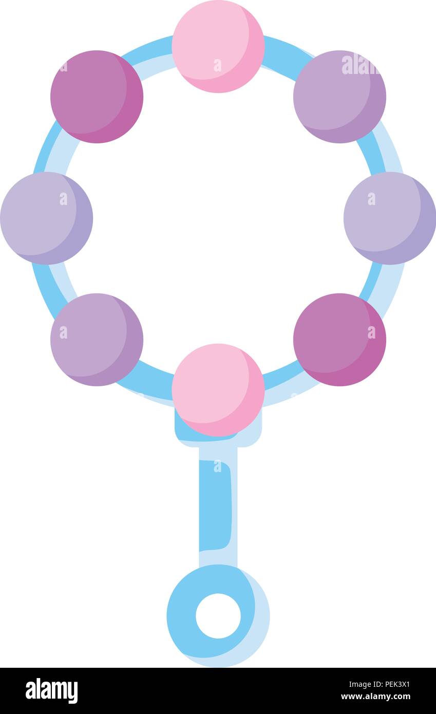 baby rattle toy over white background, vector illustration Stock Vector ...