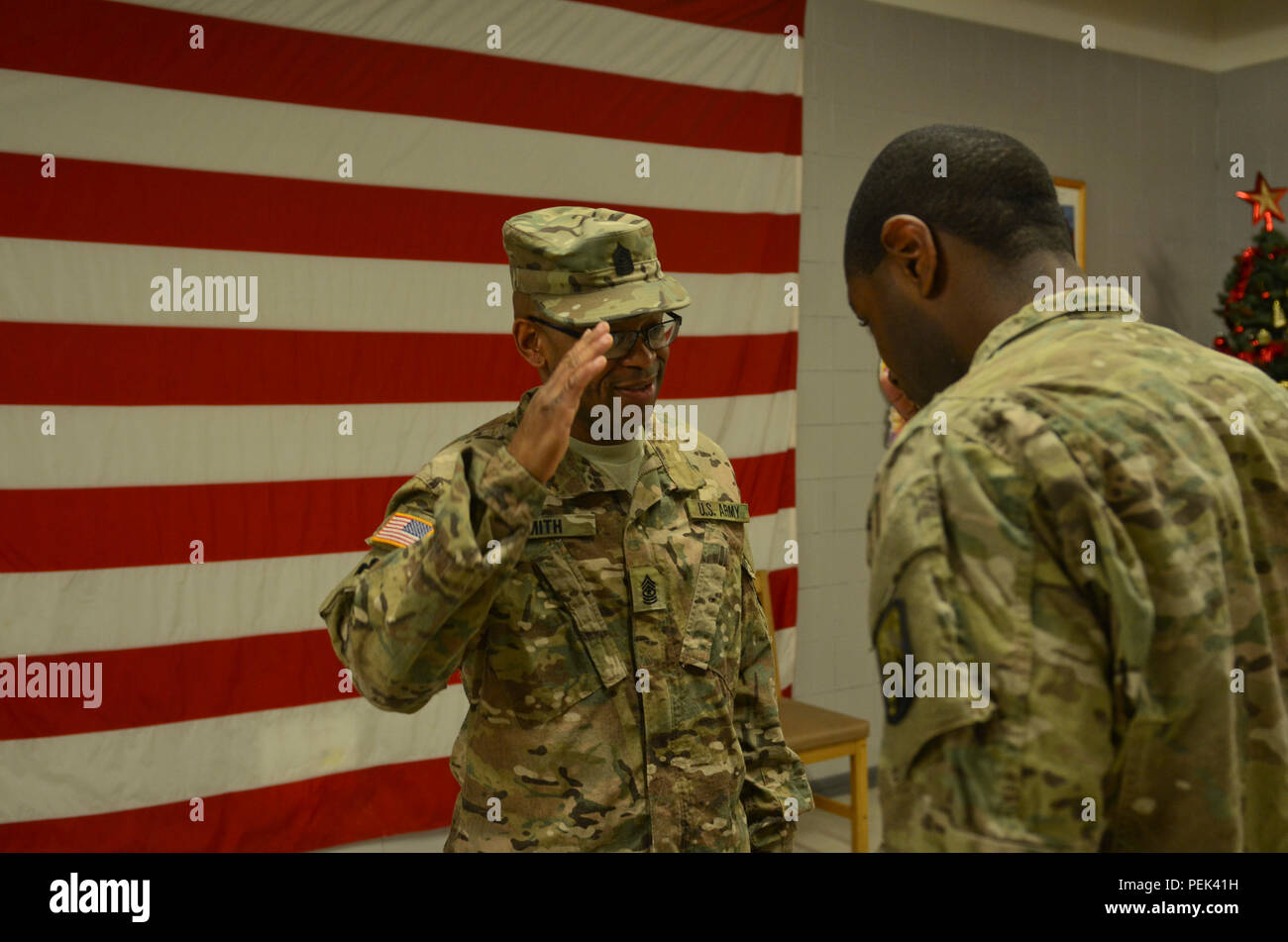 Newly promoted Sgt. Maj. Bryan Smith, the operations noncommissioned ...