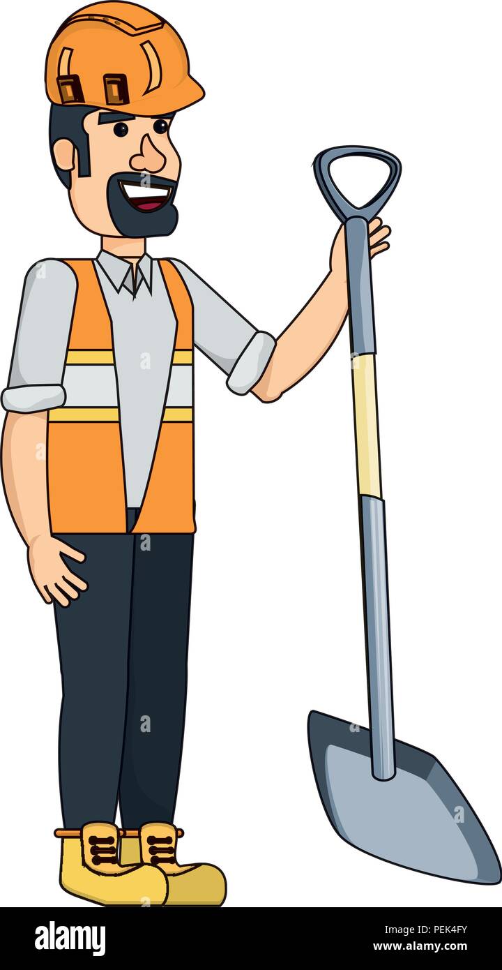 Construction Man Shovel Graphic Vector High Resolution Stock ...