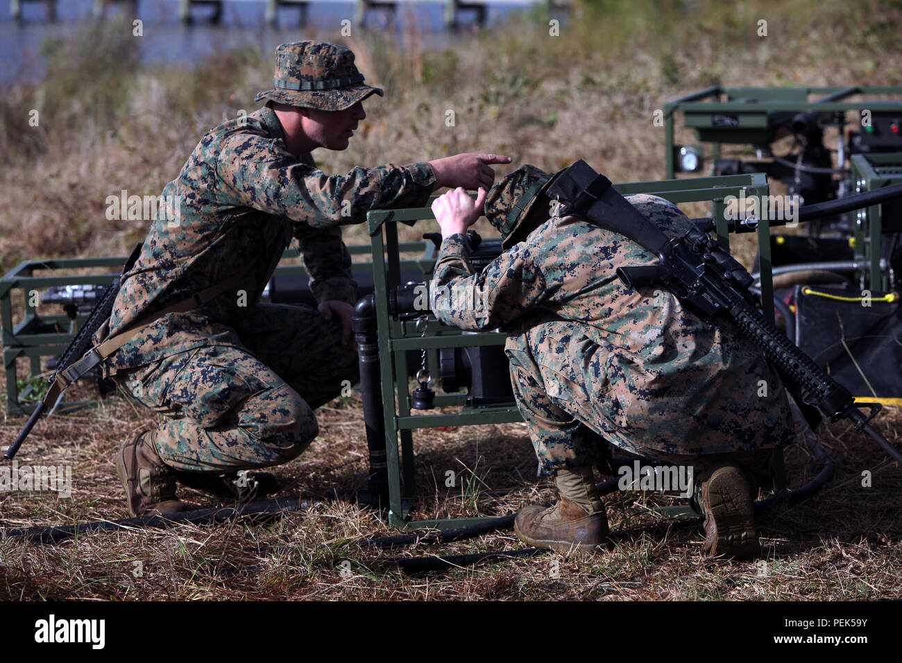 Lance Cpl. Quentin J. Stallings, left, and Lance Cpl. Kyle H. Clemens ...