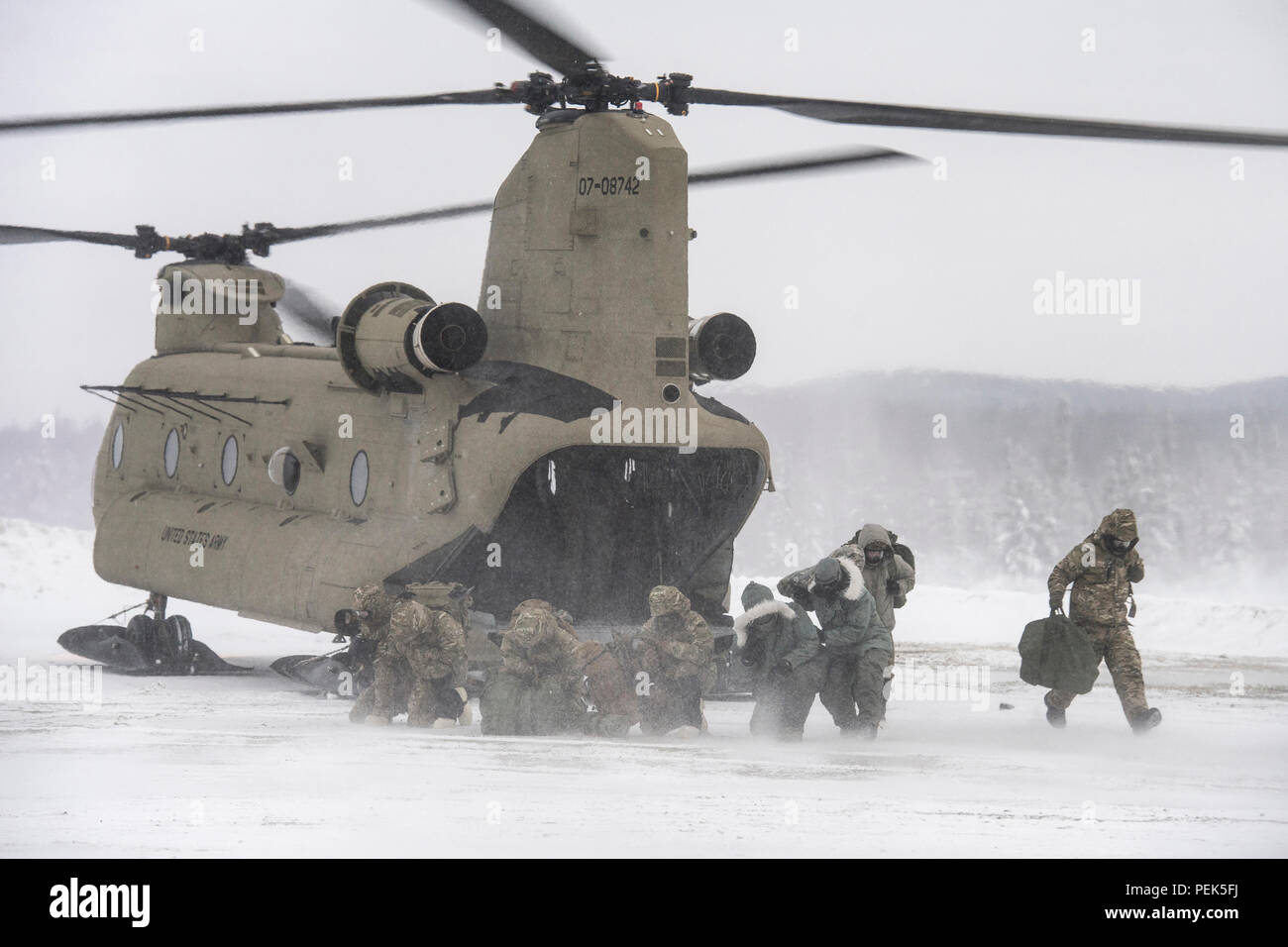 A U.S. Army CH-47 Chinook helicopter assigned to Fort Wainwright ...