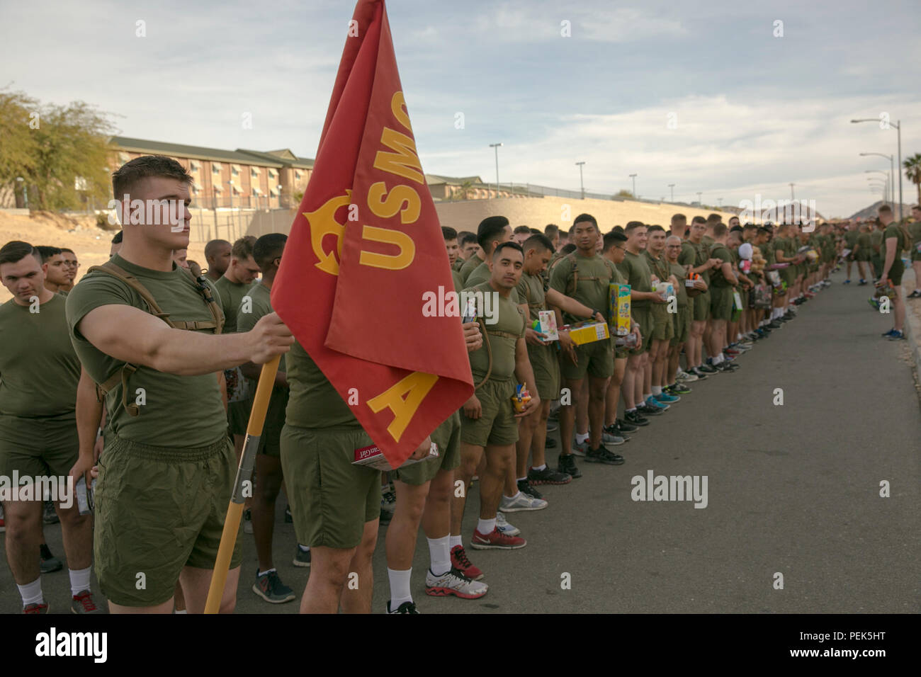 Marine Corps Communication-Electronics School Marines stand in ...