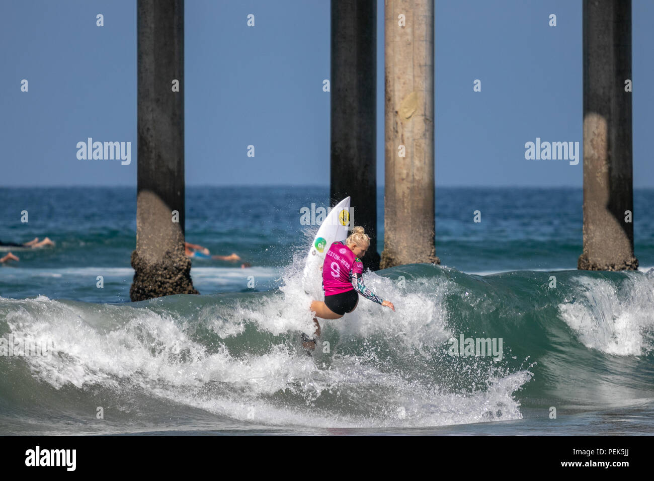 Tatiana Weston-Webb competing in the US Open of Surfing 2018 Stock ...