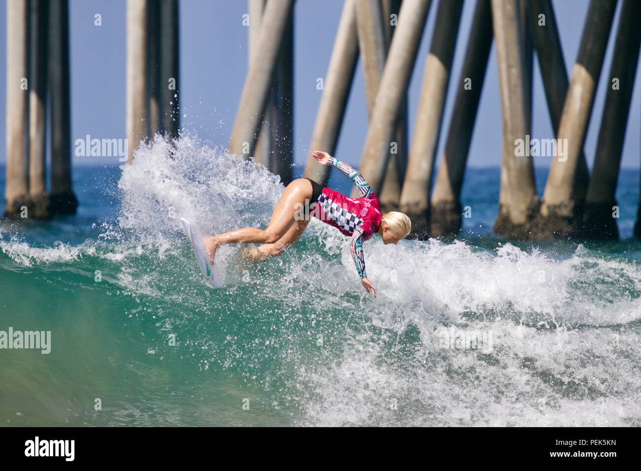 Tatiana Weston-Webb competing in the US Open of Surfing 2018 Stock ...