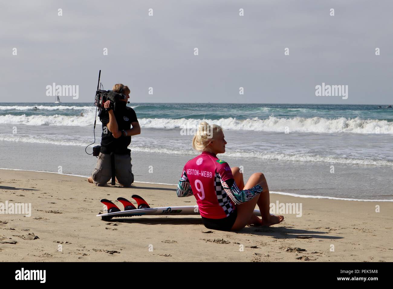 Tatiana Weston-Webb competing in the US Open of Surfing 2018 Stock ...