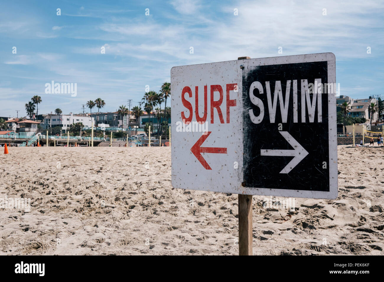 Surf beach warning sign hi-res stock photography and images - Alamy