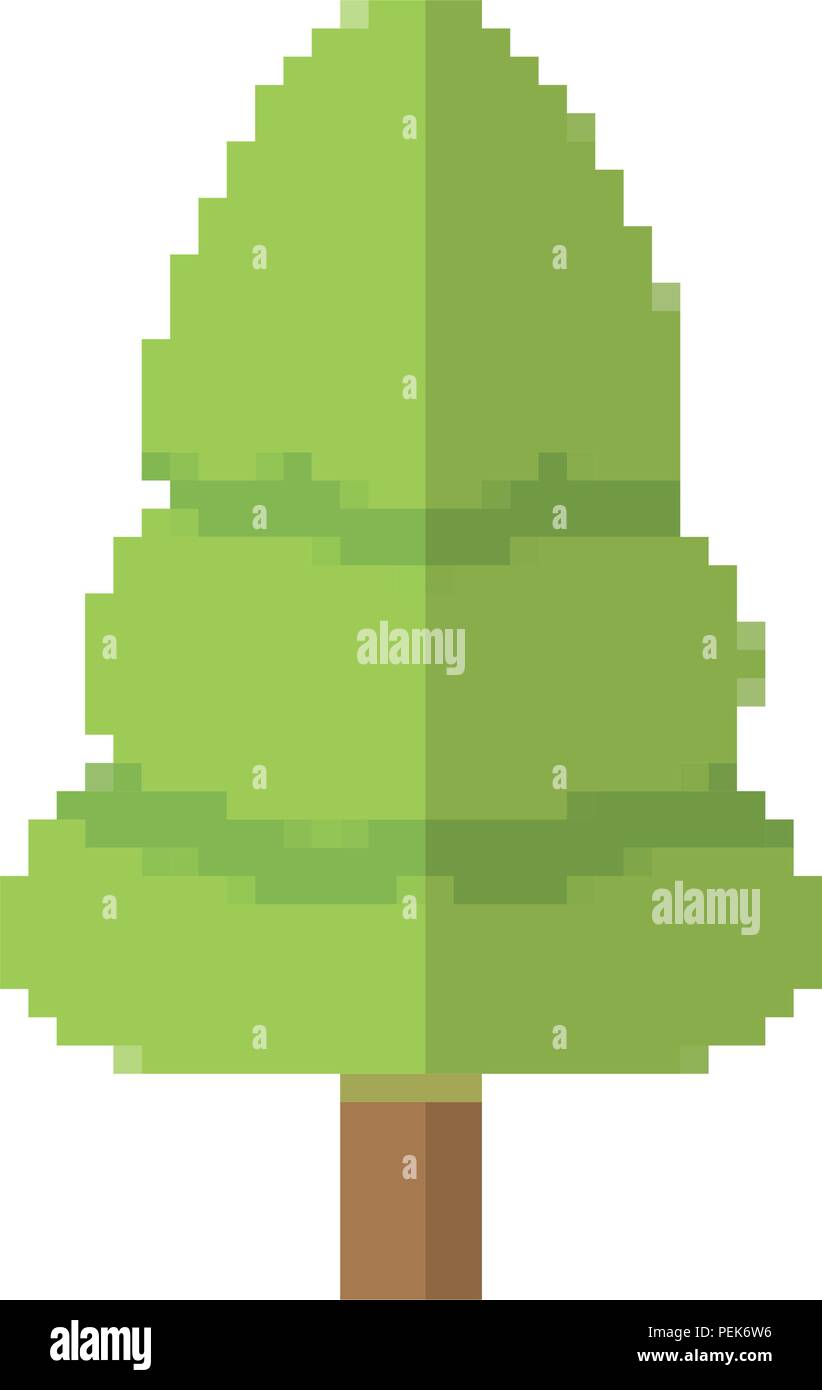 pixelated pine tree stalk design Stock Vector Image & Art - Alamy