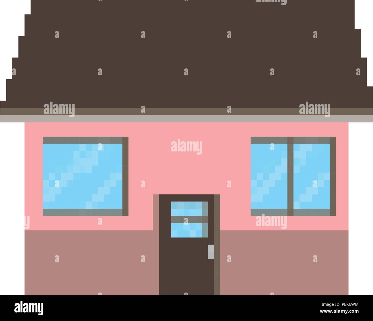 pixelated house windows with doors and roof Stock Vector Image & Art ...