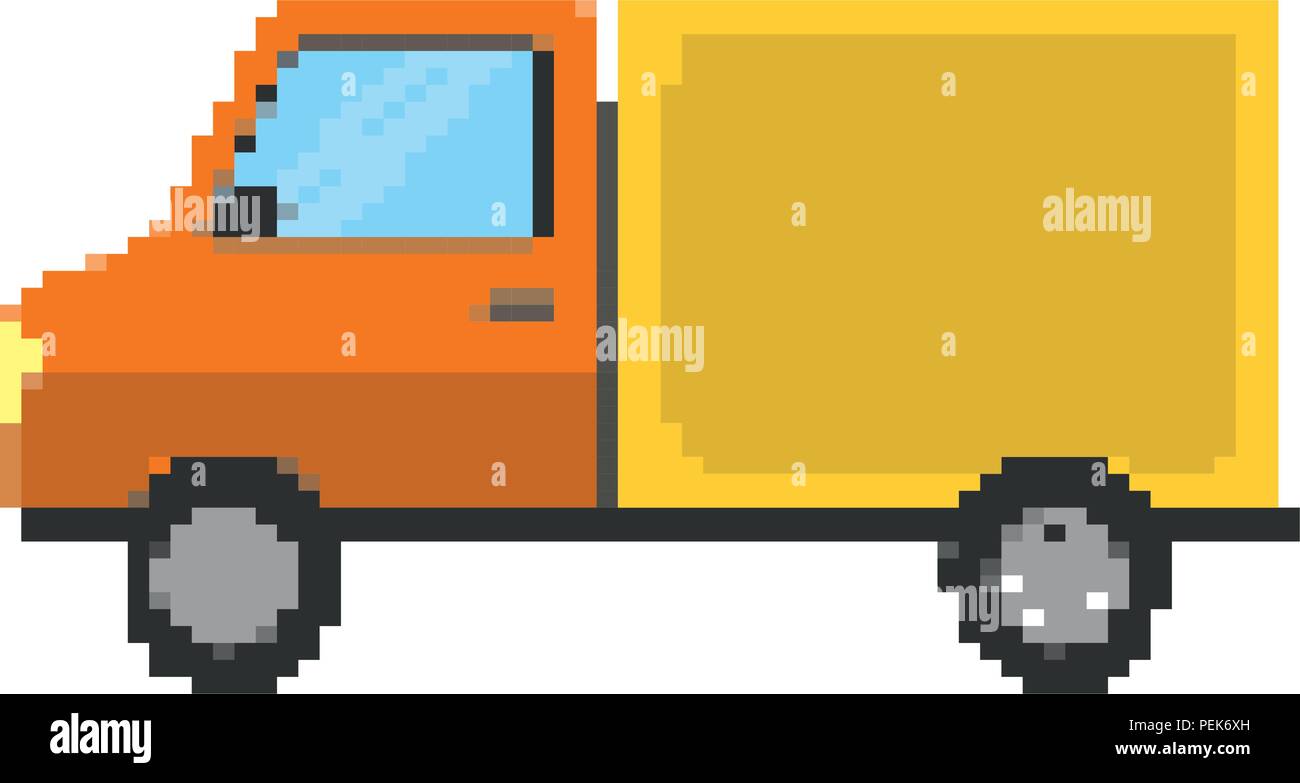 pixelated truck delivery transport service Stock Vector Image & Art - Alamy
