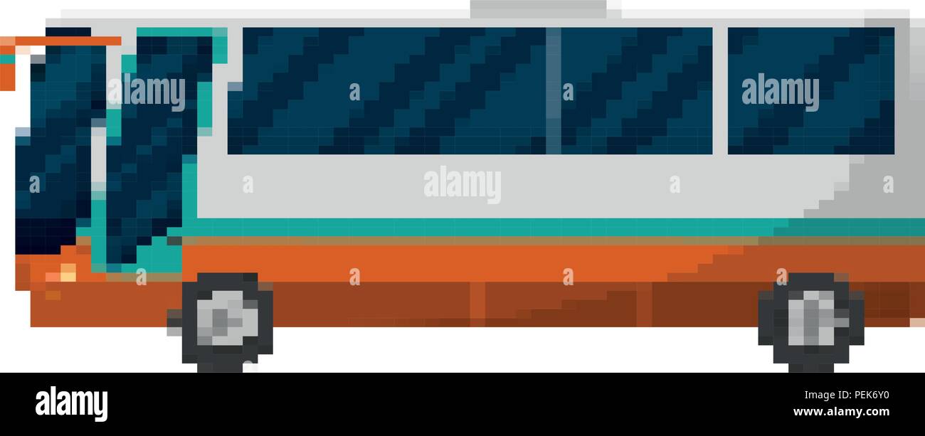 pixelated public bus city transport Stock Vector Image & Art - Alamy